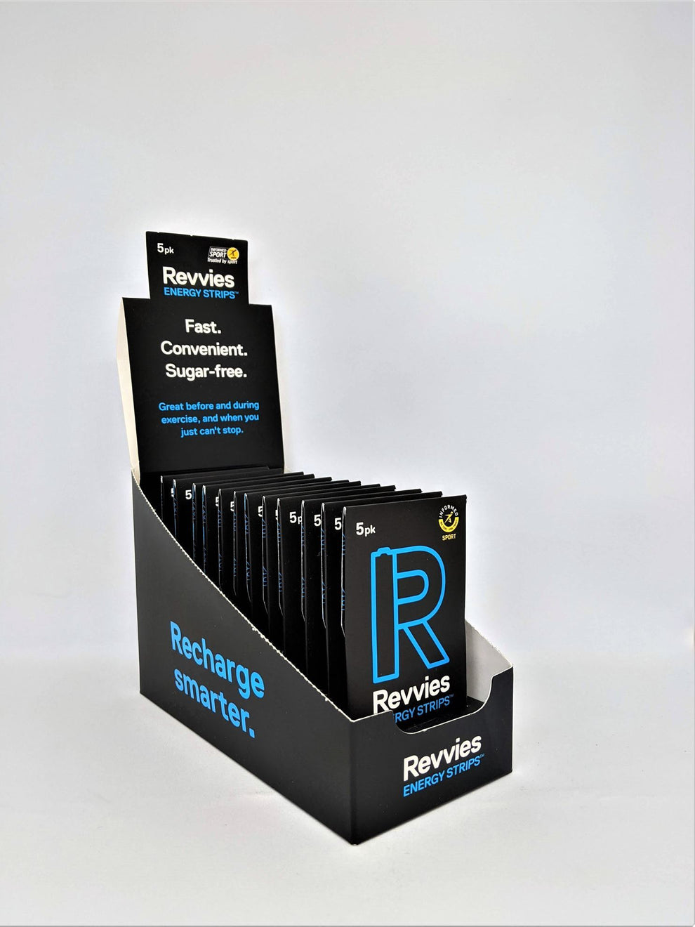 Revvies Energy Strips | 40mg Caffeine | 12 x 5 Pack | Sugar-Free, Fast ...